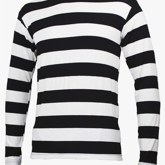 Other | Thief Robber Black White Striped Shirt Mens Halloween Costume ...